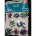 Way To Celebrate Multicolor Rhinestones Ring Party Favors 8 Count for ...