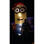 Airblown Inflatables 11 Ft. Minion Kevin with Candy Cane and Santa Hat ...