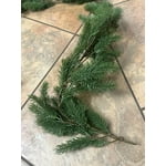 6ft Pre-lit Real Touch Norfolk Pine Prelit Christmas Garland, Winter Greenery Garland for ...