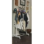 Mainstays Adjustable Rolling Garment Rack Metal Chrome, White, 84 ...