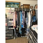 Mainstays Adjustable Rolling Garment Rack Metal Chrome, White, 84 ...