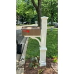 Mayne Newport Plus Single Arm Mail Post - Black, Outside Mounting, 25in ...