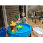 Step2 Duck Pond Blue Plastic Toddler Water Table with 6-Piece Playset ...