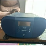 Onn+ Portable CD Boombox Navy with Digital FM Radio, CD-RW and Program ...