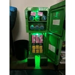 Minecraft Creeper Mini Fridge 8L - Gaming Cooler with 2 Doors, Ambient ...