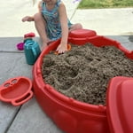Simplay3 Coastal Crab Red Outdoor Sandbox with Cover for Kids - Walmart.com