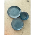 Sango Frill Reactive Stoneware Dinnerware Set, 12-Piece, Blue - Walmart.com