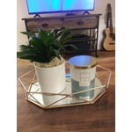 Balsa Circle 14x9 Inch Gold Mirrored Metal Geometric Decorative Serving ...