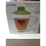 Primula 16 oz. Temperature Safe Glass Double Wall Mug with Tea Bag ...