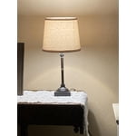 Mainstays Bronze & Beige Metal Pull Chain Transitional Accent Lamp 19"H ...