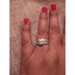 Sz 11 Sterling Silver 925 CZ Cubic Zirconia Infinity Wedding Engagement Ring Set - Walmart.com