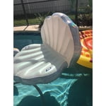 Play Day Inflatable Holographic Seashell Pool Float, Holographic Silver ...
