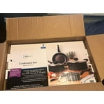 Mainstays 7 Piece Non-Stick Cookware Set Aluminum Mint, Dishwasher Safe ...