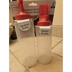 Mainstays 16 oz and 12 oz Squeezable Plastic Condiment Dispense Bottles ...