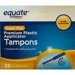 Equate Tampons with Premium Plastic Applicators, Unscented, Super Plus ...