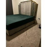 "HOWE Queen Size Platform Tufted Fabric Bed Frame, 61"" Headboard ...