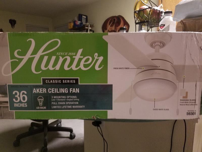 Aker 36 In Led Indoor Matte Black Ceiling Fan With Light | Shelly Lighting