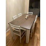 Euroco 7 Piece Modern Rubberwood & MDF Extendable Dining Table Set ...