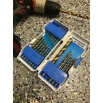 HART 21-Piece Titanium Drill Bit Set with Protective Storage Case ...