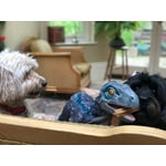 Jurassic World Animatronic Hand-Controlled Baby Blue Dinosaur Puppet ...