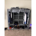 "Ktaxon 67"" Portable Wardrobe Closet, Dark Brown, 12-Shelf Clothes ...