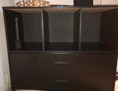 Mainstays 2 Drawer Dresser with 3 Open Cube Storage Black Walmart