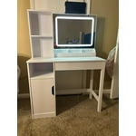 Mainstays Get Ready with Me GRWM Vanity Table with Lighted Mirror and ...