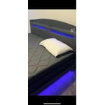 Kicode King Size LED Floating Bed Frame, PU Black, with Storage ...