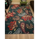 Mohawk Home New Wave Whinston Multi Printed Area Rug, 6'x9', Teal ...