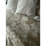 My Texas House Veronica 3-Piece Blue Floral Cotton Slub Comforter Set ...