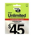 Straight Talk $45 Silver Unlimited 30-Day Prepaid Plan +10GB Hotspot ...