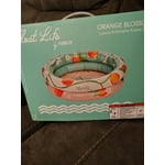 Float Life by Funboy Orange Blossom Inflatable Round 2-Ring Pool, Above ...