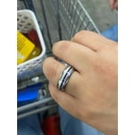 Metal Masters Men's 2.4Ct Blue Sapphire Titanium Wedding Band, Engagement Ring with Cubic ...