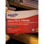 Equate Sinus & Allergy Suphedrine PE Nasal Decongestant Tablets, 24 ...