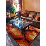 MDA Rugs Mateos Thick Polyester Shag Area Rug, Contemporary Design, Red ...