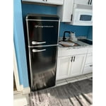 Frigidaire 7.5 Cu. Ft. Top Freezer Refrigerator in BLACK, Rounded ...