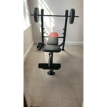 Weider Pro 265 Standard Weight Bench with 80 lb. Vinyl Weight Set ...