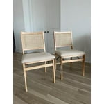 Riviera Rattan Back Folding Chair with Upholstered Seat, Natural ...