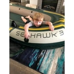 Intex Seahawk 4 Person Inflatable Boat Raft with Paddles, Motor Mount ...