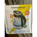 Chefman Lightning 1.8L Custom-Temp Electric Kettle, 1750W with Tea Infuser - Stainless Steel ...