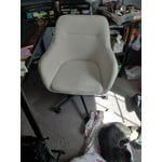 Martha Stewart Rayna Upholstered Office Chair in White/Oil Rubbed ...