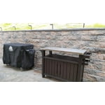 Keter Unity XL Patio Serving Rolling Bar Cart with Storage Cabinet ...