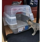 Petfamily Extra Large Cat Litter Box, Color Navy Blue, Jumbo Hooded, 21 ...