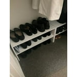 Whitmor Wood Stackable 2-Shelf Shoe Rack 24 Inch White Oak for Small ...