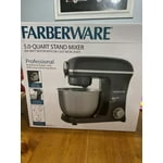Farberware 5 qt Stand Mixer, Gray with Dough Hook, Paddle, Whisk ...