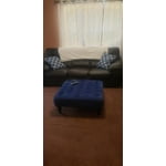 Baxton Studio Keswick Blue Velvet Upholstered Button Tufted Ottoman ...