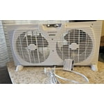 "Shinic 9"" Dual Twin Window Fan, 3-Speed, with Bug Screen, Adjustable ...