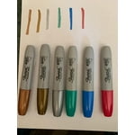 Sharpie Metallic Permanent Markers, Chisel Tip, Assorted Colors, Quick ...