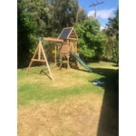 KidKraft Lawnmeadow Wooden Outdoor Swing Set with Slide and Monkey Bars - Walmart.com