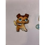 #58 Rera Littlest Pet Shop Brown Collie Dog Puppy Blue Eyes LPS Animal ...